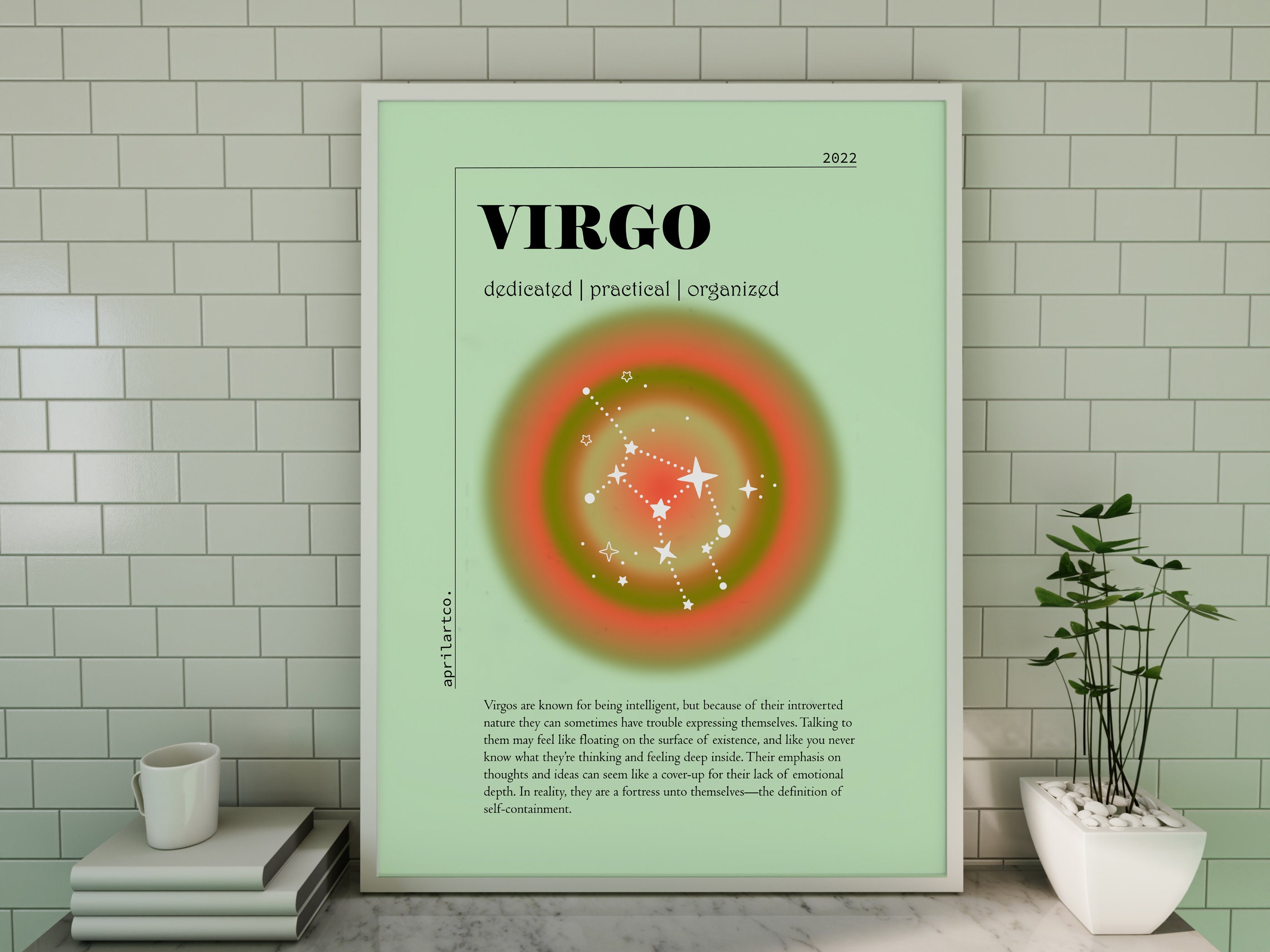 Virgo Art Printvirgo Gradient Auraastrology Star Sign - Etsy