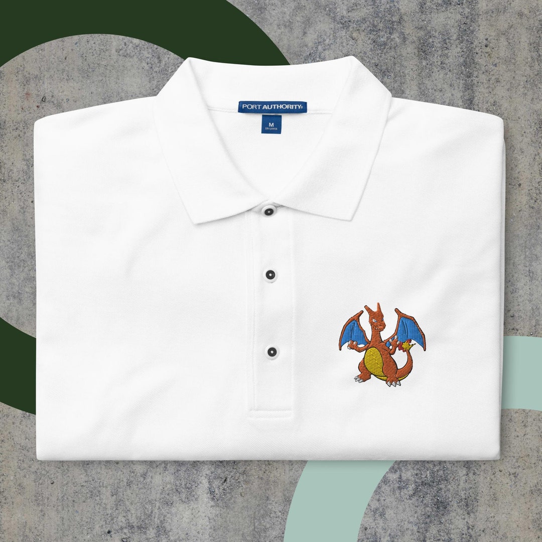 Charizard Pokemon Embroidered Dry-fit Polo - Etsy