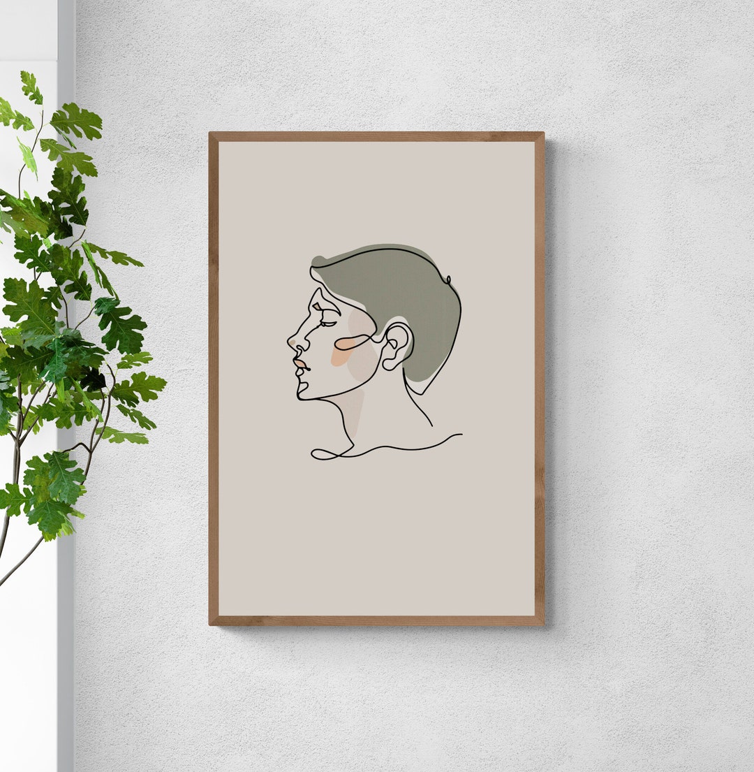 Outline Faces Mark Digital Download Neutral Wall Art - Etsy