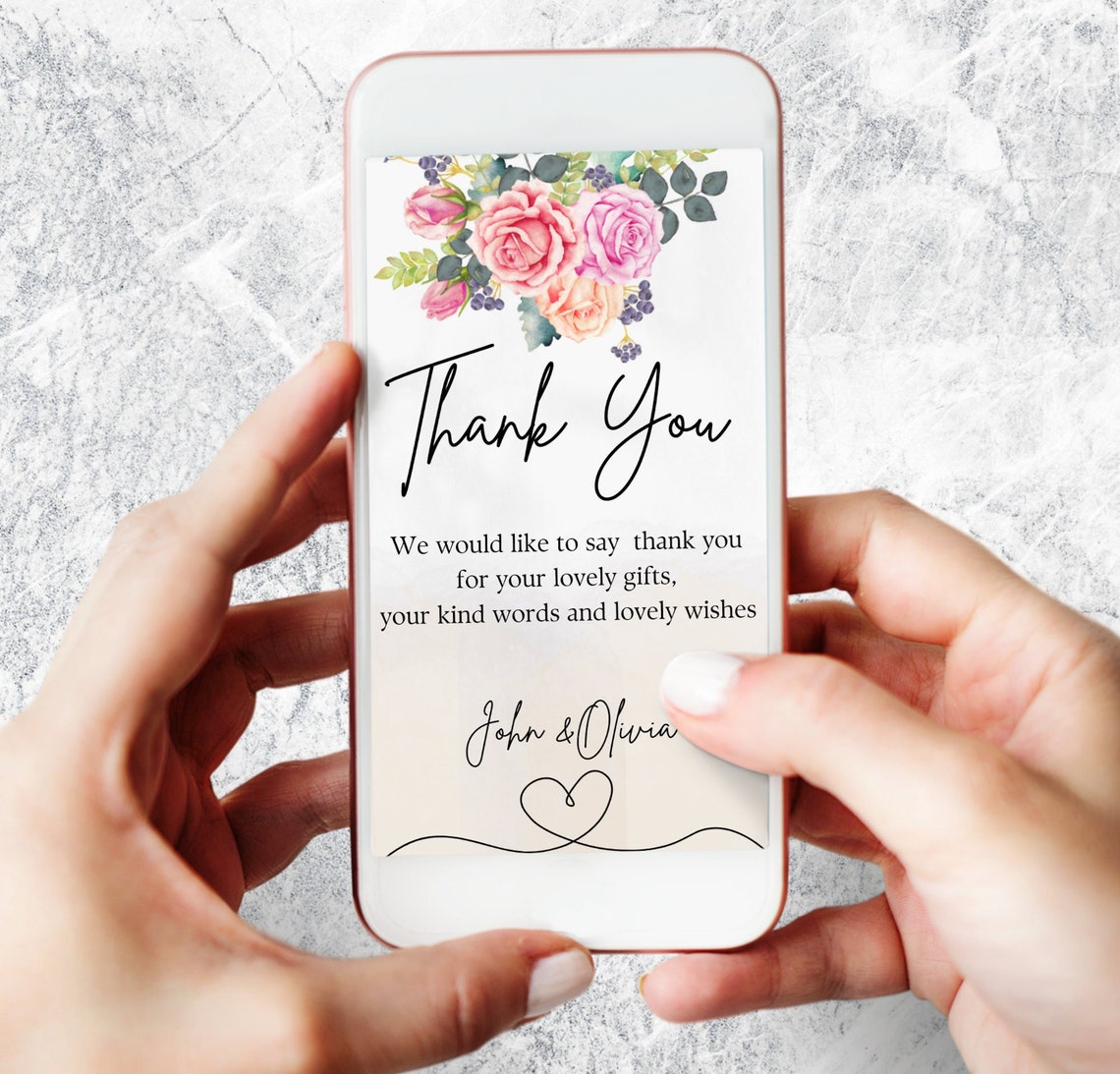 Electronic Thank You Card Template, Canva Thank You, Electronic Canva ...