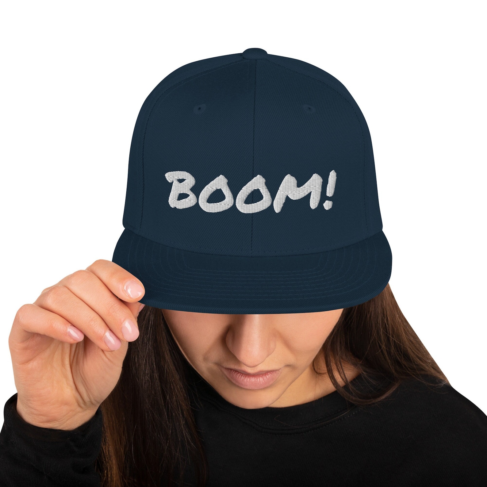 Snapback Cap Boom Logo Cool Snapback Streetwear Cap One Size Fits All ...