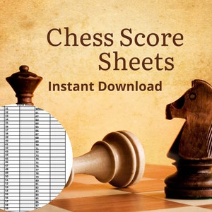 Chess Printable Score Sheets Instant Download PDF or JPEG 10 Sheets ...