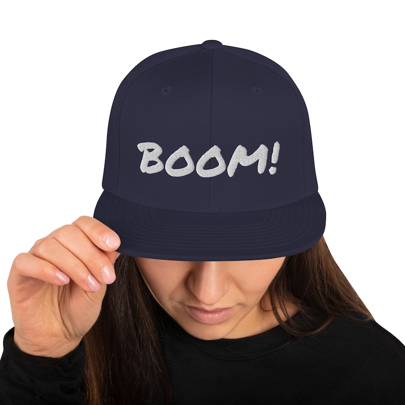Snapback Cap Boom Logo Cool Snapback Streetwear Cap One Size Fits All ...