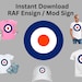 RAF Ensign : Bullseye , RAF Roundel, Mod Target Mod Print Svg , Brit ...