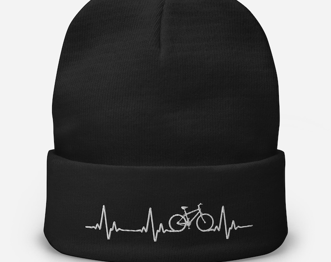 Cyclopath Cyclist Cuffed Beanie, Embroidery Winter Hat, Gift for ...