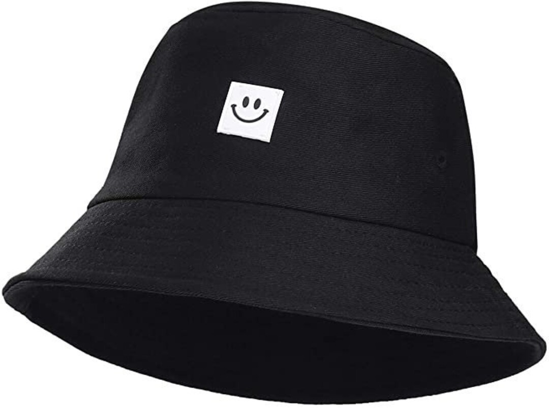 Smiley Face Bucket Hat Foldable Cotton Sun Beach Cap Lovely - Etsy