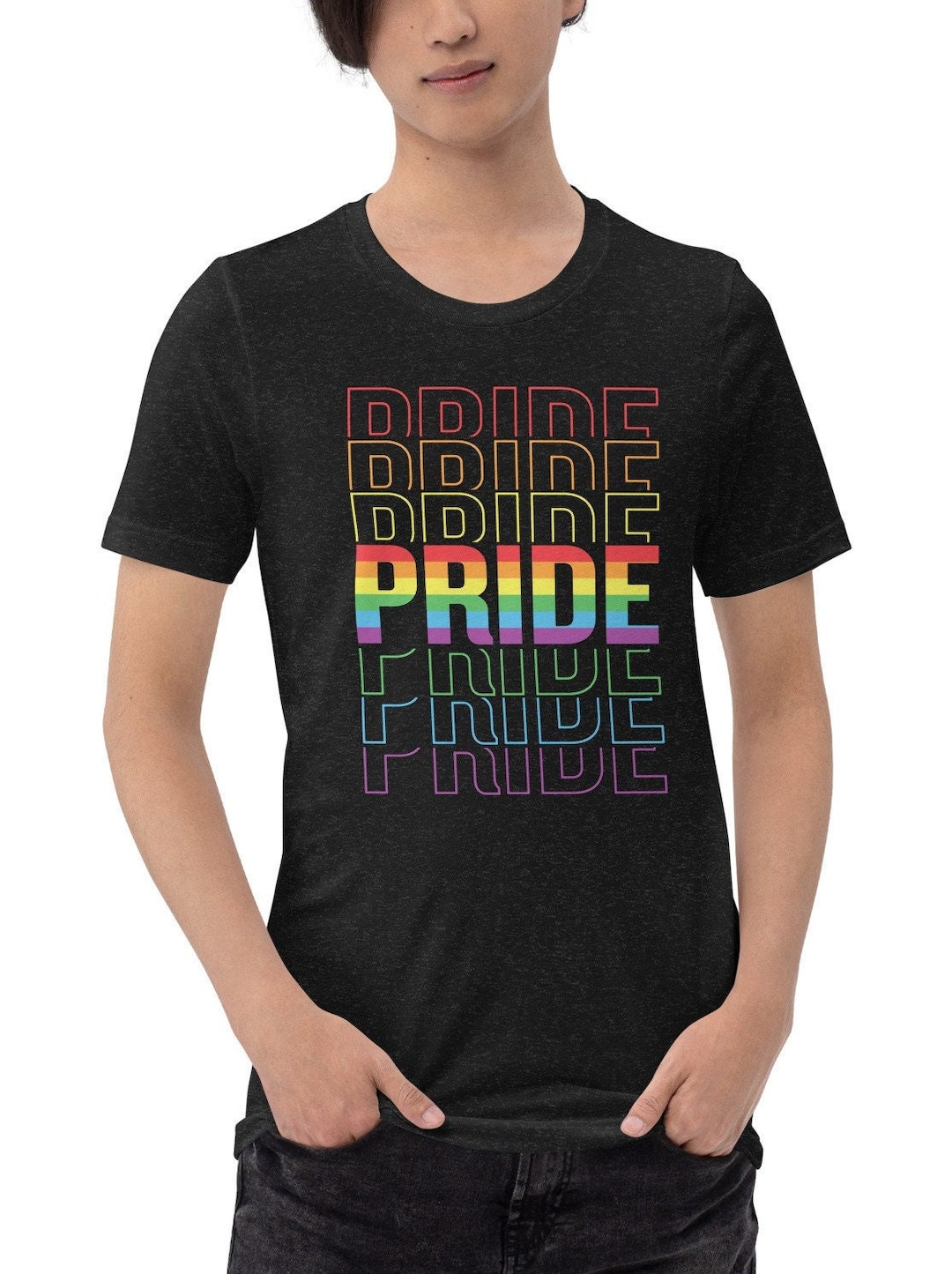 Camiseta del orgullo Camiseta con la bandera LGBTQ del logotipo del puño del arco iris unisex ...