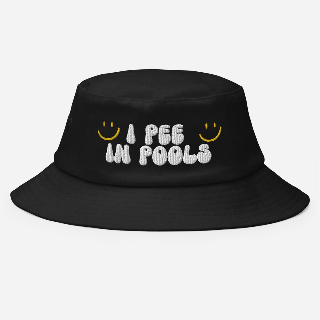 I Pee in Pools Funny Bucket Holiday Hat Embroidered Hilarious Hat Retro ...