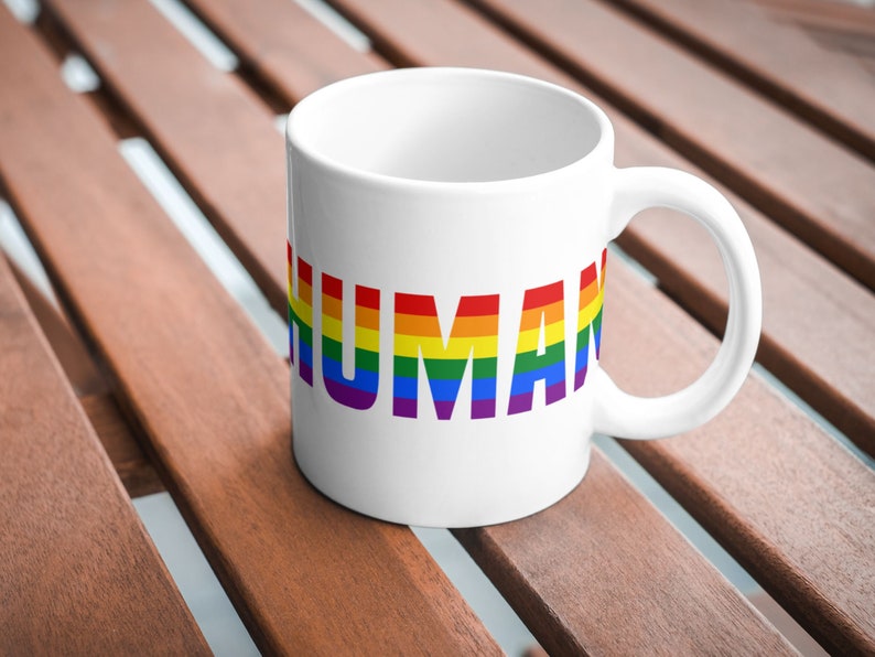 Pride Mug Rainbow Human Logo LGBTQ Flag Mug Gay Pride Gift Pride Week ...