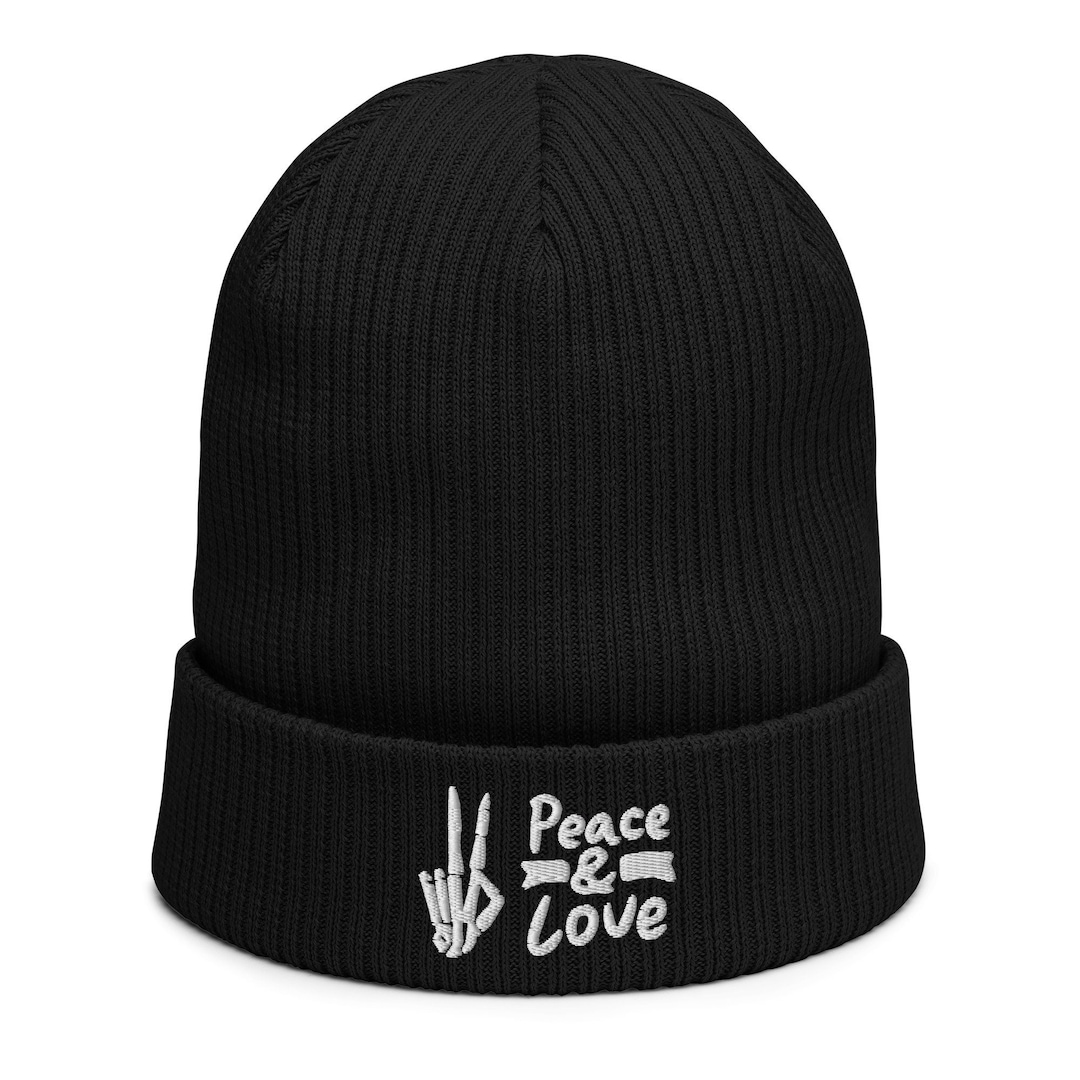 Peace Sign Beanie - Embroidered Beanie Hat With a Peace Sign - a Great ...