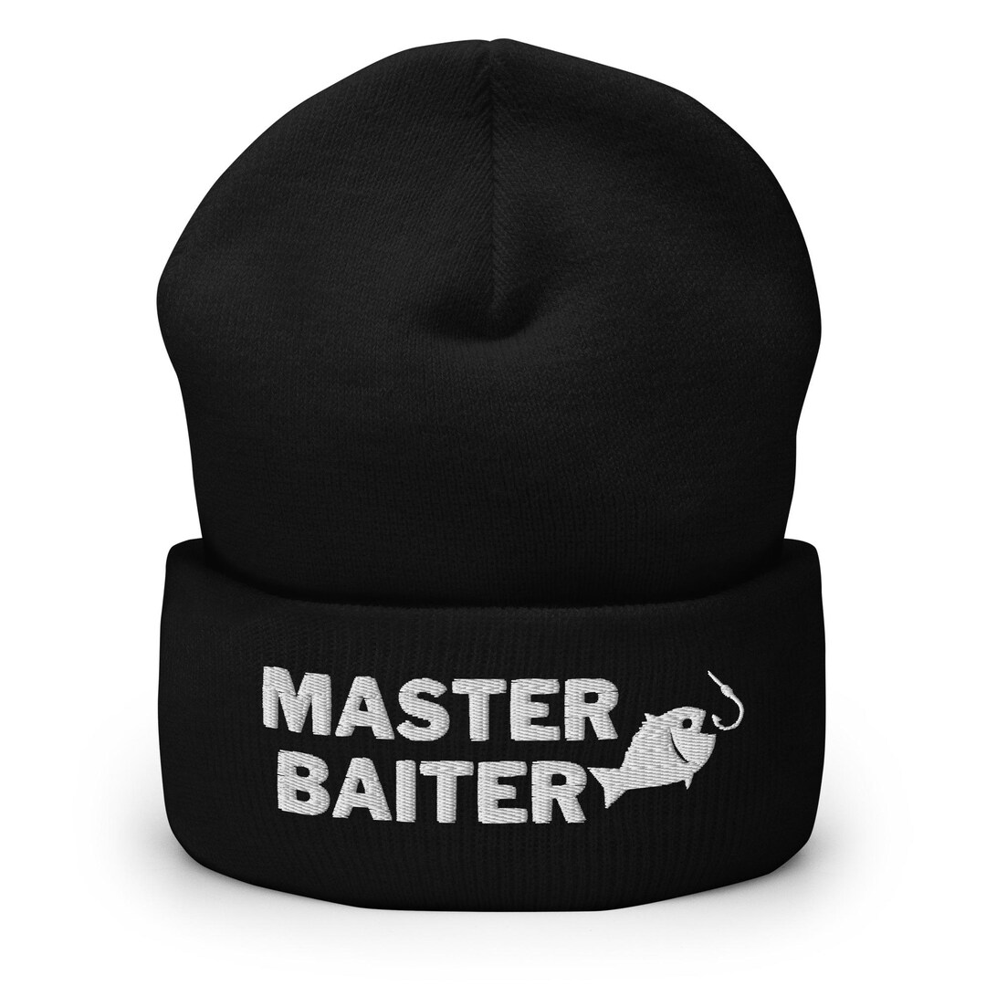 Fishing Hat Funny Master Baiter Winter Dad Cuffed Beanie - Etsy