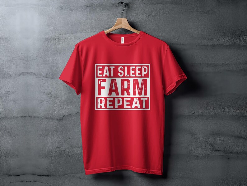 Eat Sleep Farm Repeat T Shirt Funny Farmer T Unisex Farming Tee