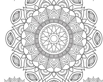 Printable Mandala Adult/teen Coloring Book, PDF, Printable Digital ...