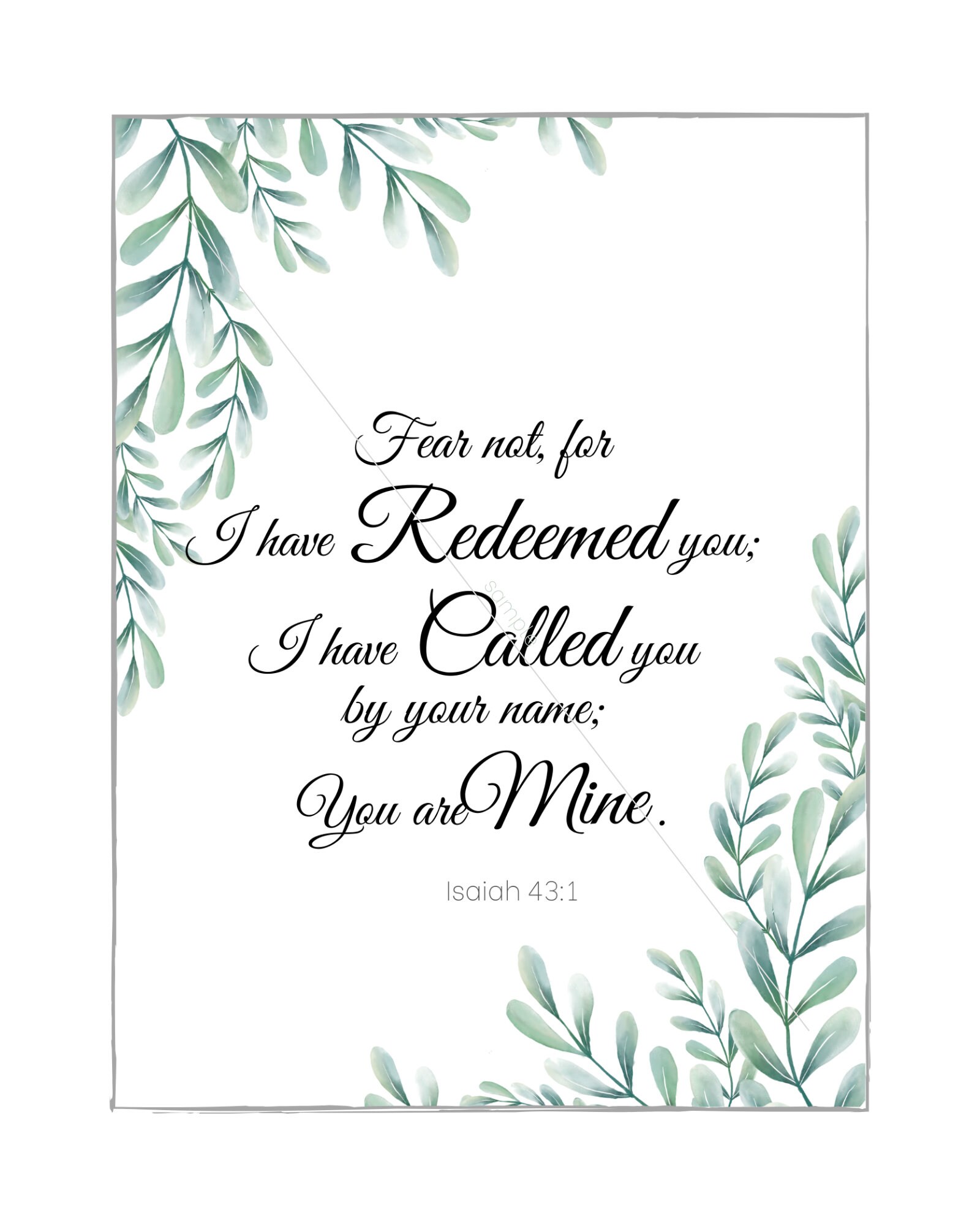 Isaiah 43:1b Message From God, God’s Love, Christian Wall Art ...