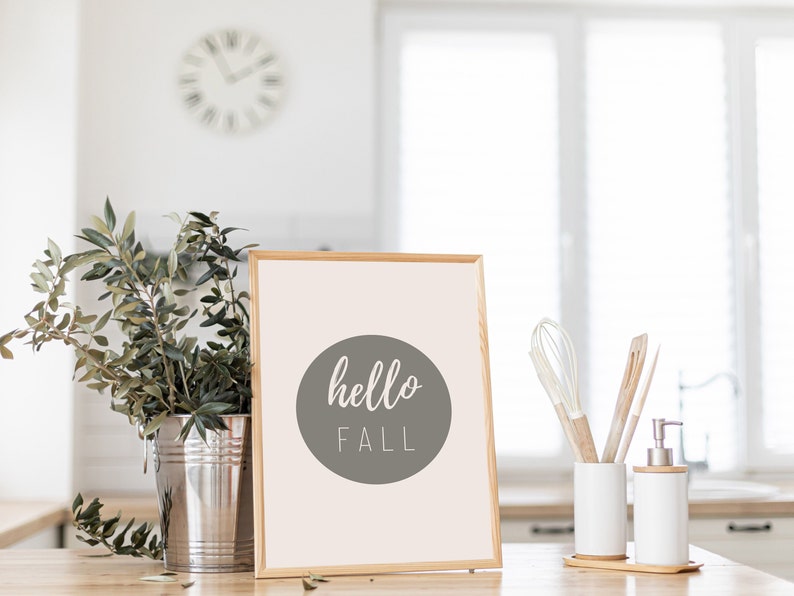 Minimal Printable Fall Decor Fall Printable Wall Art Hello - Etsy