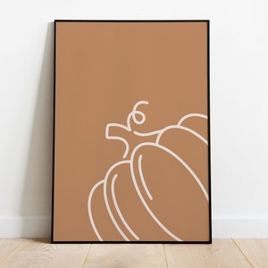 Minimal Pumpkin Print Fall Decor, Pumpkin Printable Wall Art, Farmhouse ...
