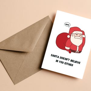Funny Santa Christmas Card, Printable Christmas Card, Instant Download ...