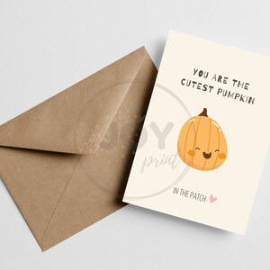 Printable Halloween Card, Fall Pumpkin Printable Blank Card, Pumpkin ...