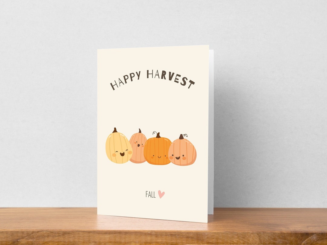 Printable Pumpkin Fall Blank Card Fall Greeting Card Funny - Etsy