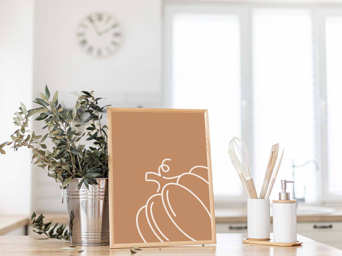 Minimal Pumpkin Print Fall Decor Pumpkin Printable Wall Art - Etsy