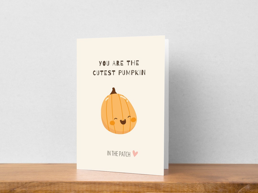 Printable Halloween Card, Fall Pumpkin Printable Blank Card, Pumpkin ...