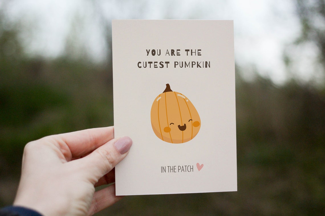 Printable Halloween Card, Fall Pumpkin Printable Blank Card, Pumpkin ...