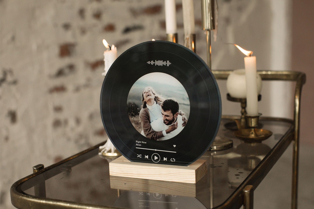 Personalized Vinyl Record | Custom Vinyl With Wooden Stand | Wedding ...