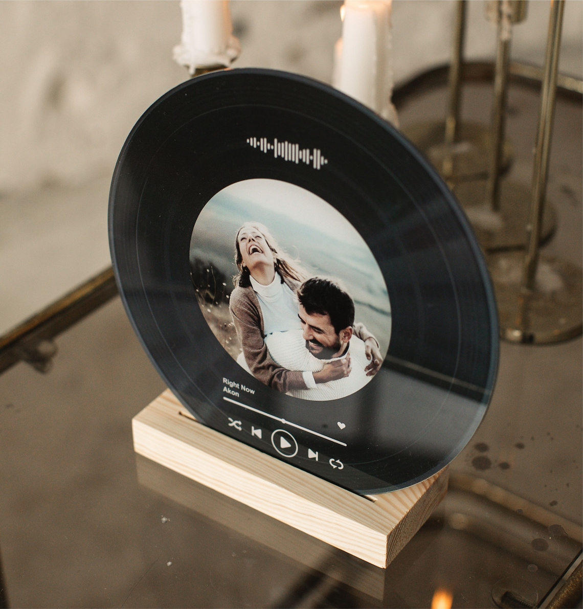 Personalized Vinyl Record | Custom Vinyl With Wooden Stand | Wedding ...