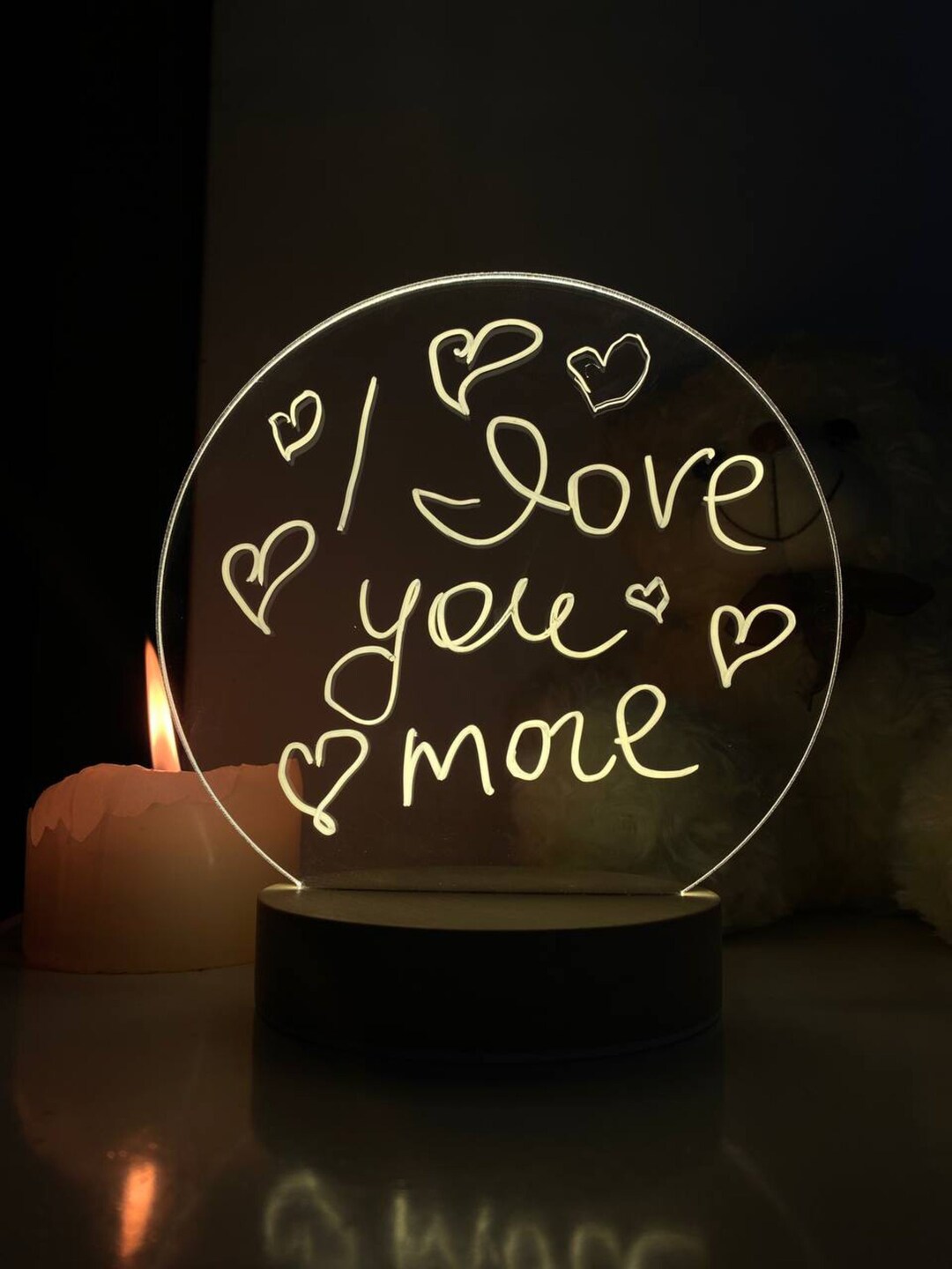 Writable Night Lamp, LED Light Note Board, Romantic Nightlight, Light ...