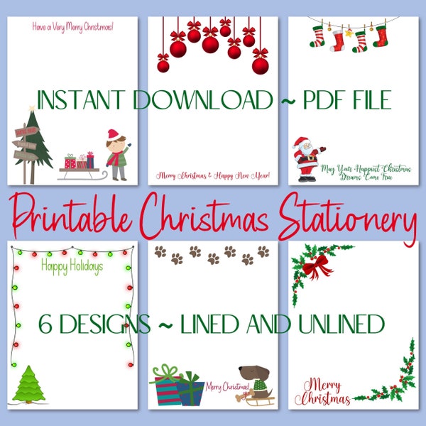 Christmas Printable Stationery - Etsy