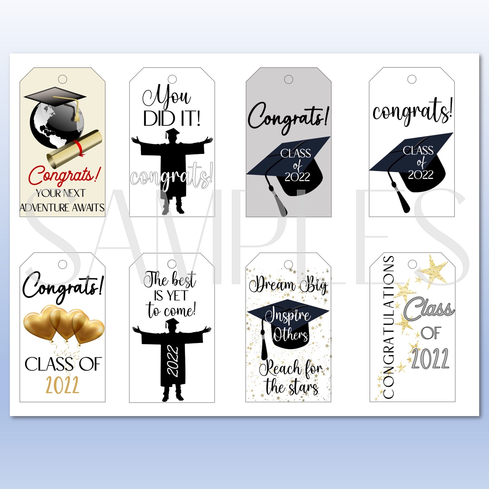 Printable Graduation Gift Tags Graduation Class of 2022 Favor - Etsy
