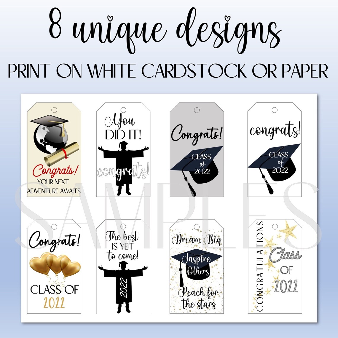Printable Graduation Gift Tags Graduation Class of 2022 Favor - Etsy