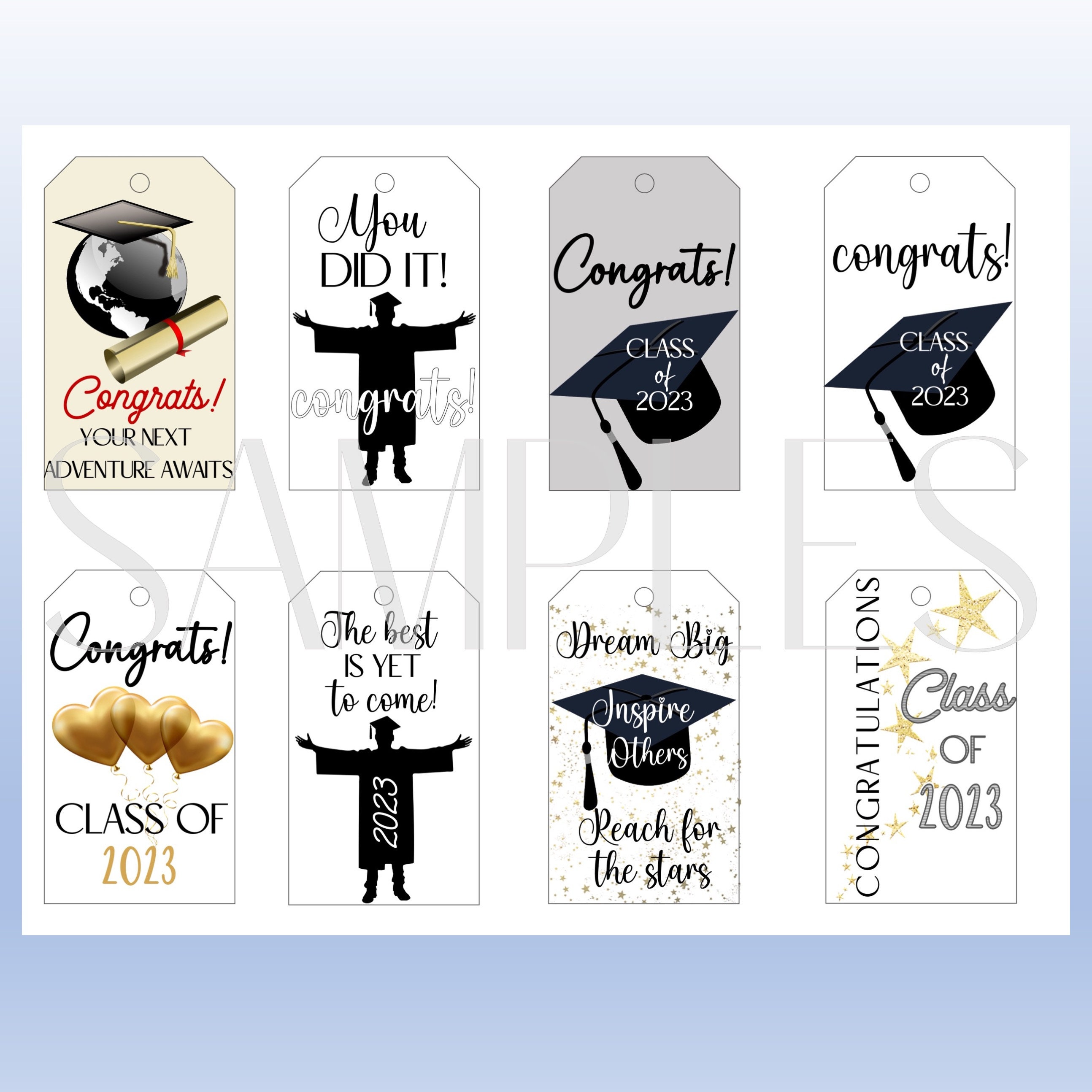 Printable Graduation Gift Tags, Graduation Class of 2023 Favor Tags ...