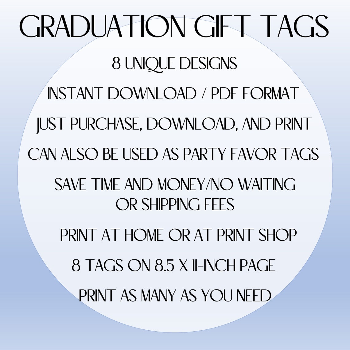 Printable Graduation Gift Tags, Graduation Class of 2023 Favor Tags ...