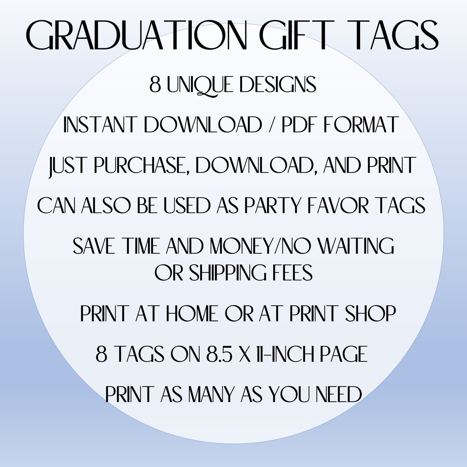 Printable Graduation Gift Tags, Graduation Class of 2023 Favor Tags ...