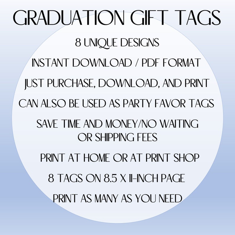 Printable Graduation Gift Tags, Graduation Class of 2023 Favor Tags ...