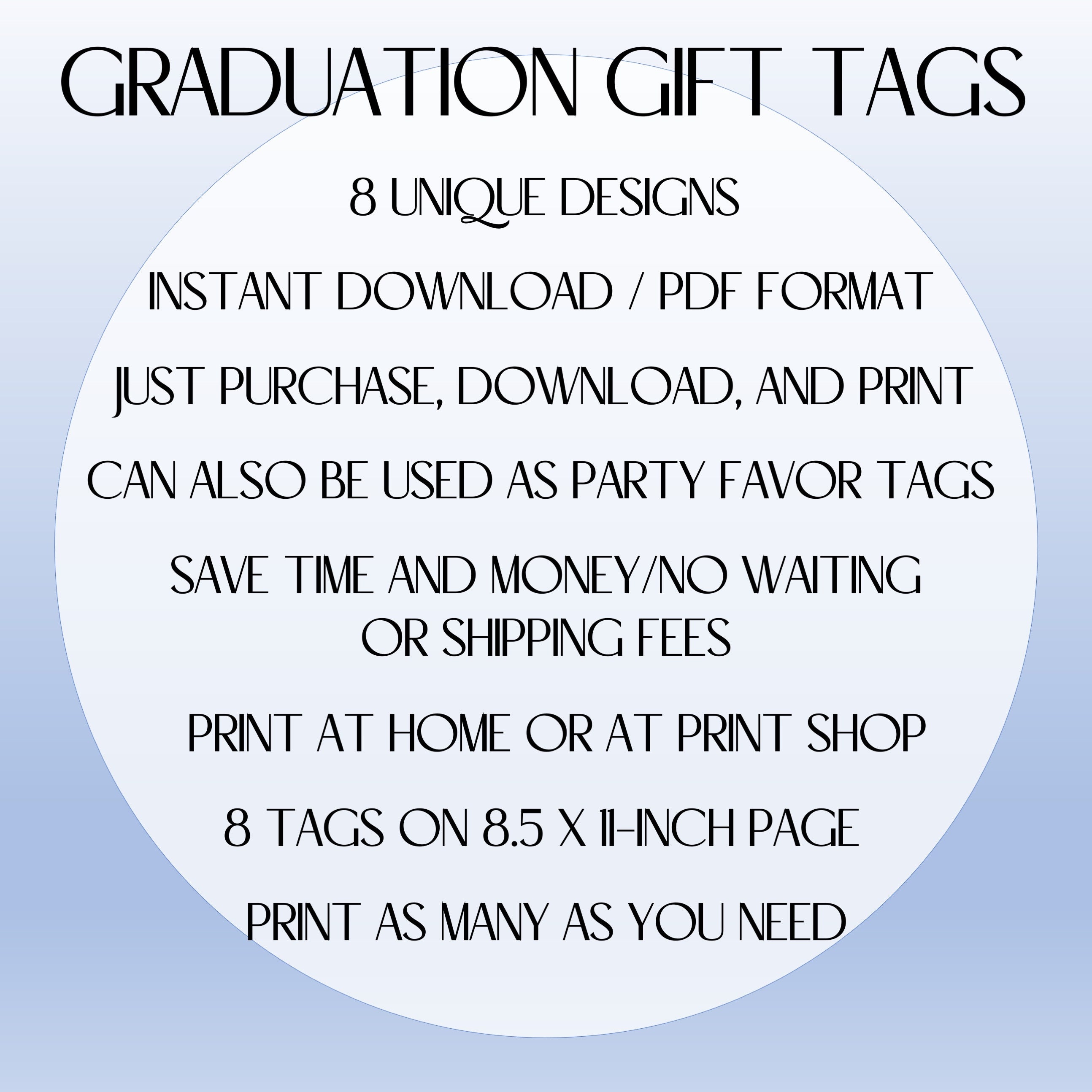 Printable Graduation Gift Tags, Graduation Class of 2023 Favor Tags ...