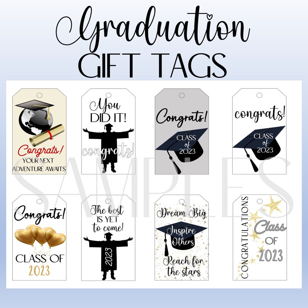 Printable Graduation Gift Tags, Graduation Class of 2023 Favor Tags ...