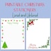 PRINTABLE Christmas Stationery, Christmas Writing Paper, Letter Writing ...