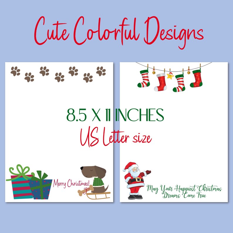 PRINTABLE Christmas Stationery, Christmas Writing Paper, Letter Writing ...
