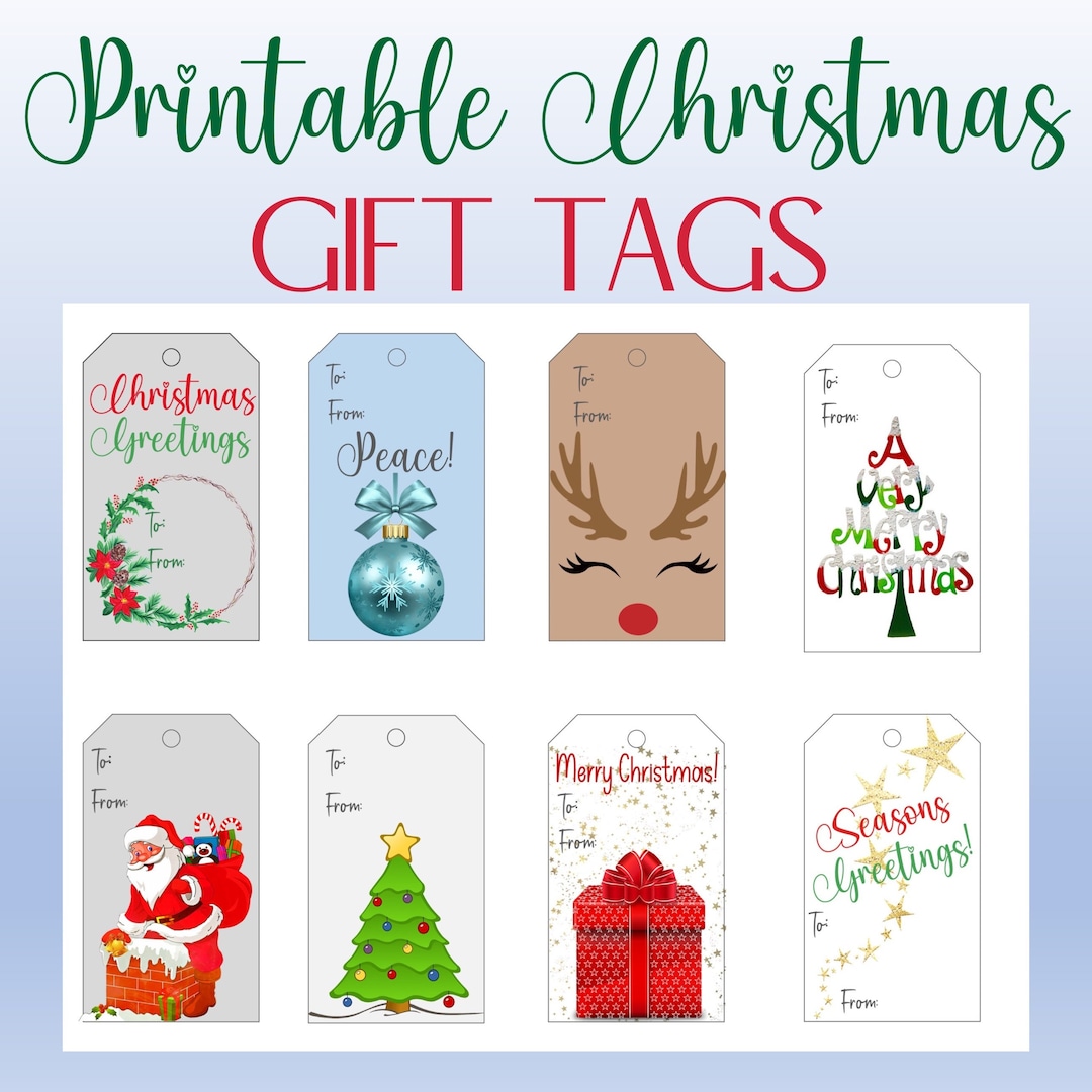 Printable Christmas Gift Tags, Holiday Gift Tags, Printable Christmas ...