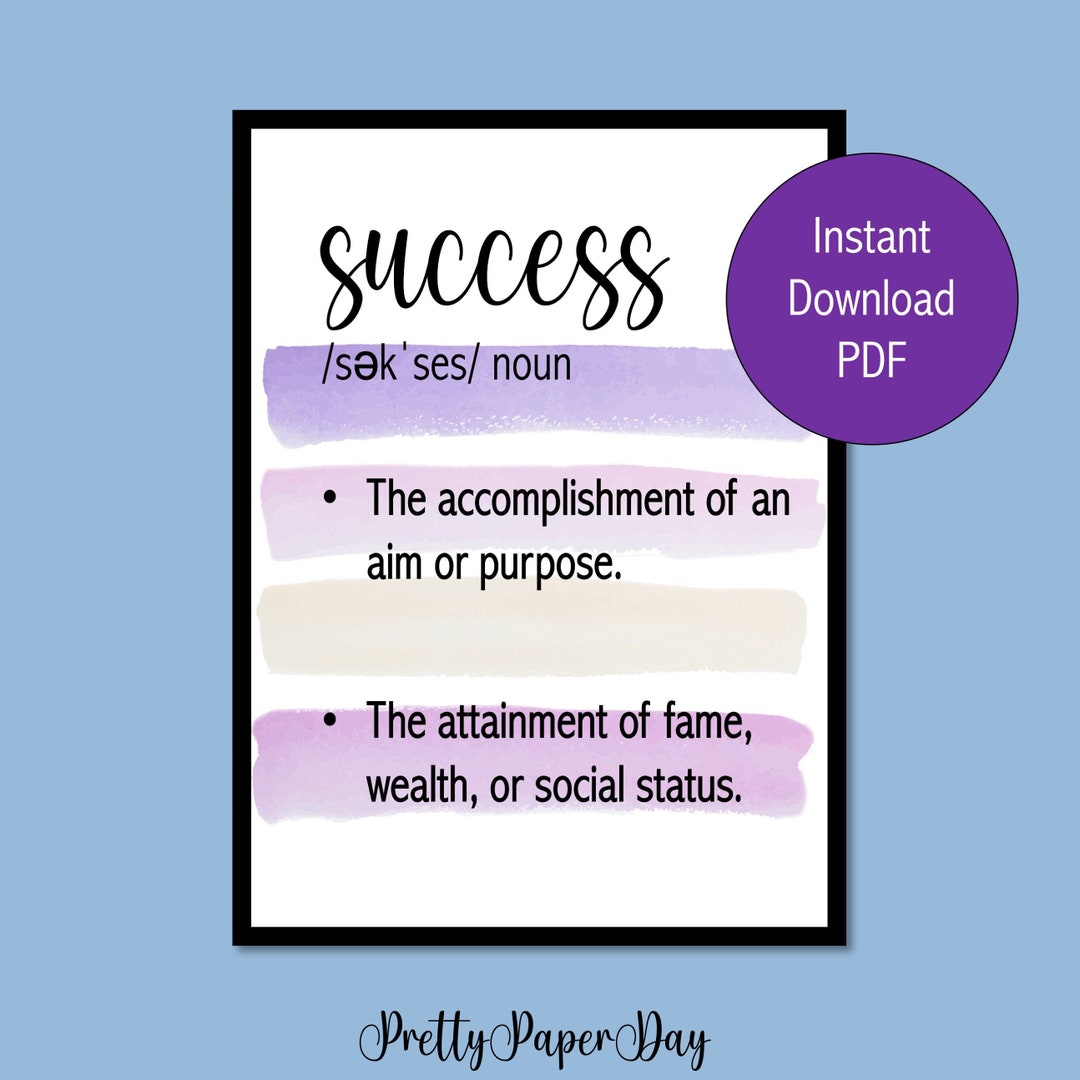 Success Office Print, Office Decor for Women, Success Definition Print ...