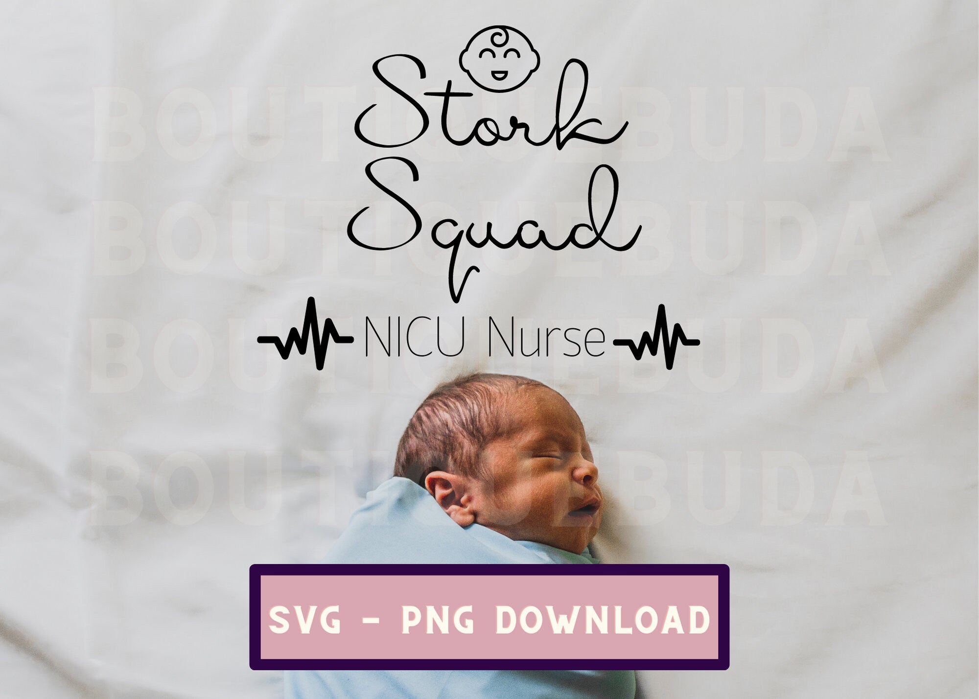 Stork Squad NICU Nurse Svg, Neonatal Nurse Cut File, Baby Nurse Png ...
