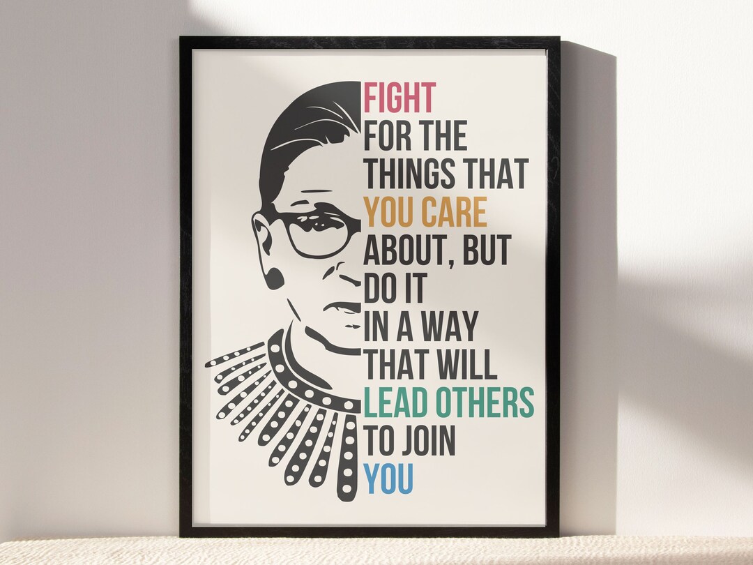 RBG Quotes Wall Art RBG Wall Art Ruth Bader Ginsburg Artwork - Etsy