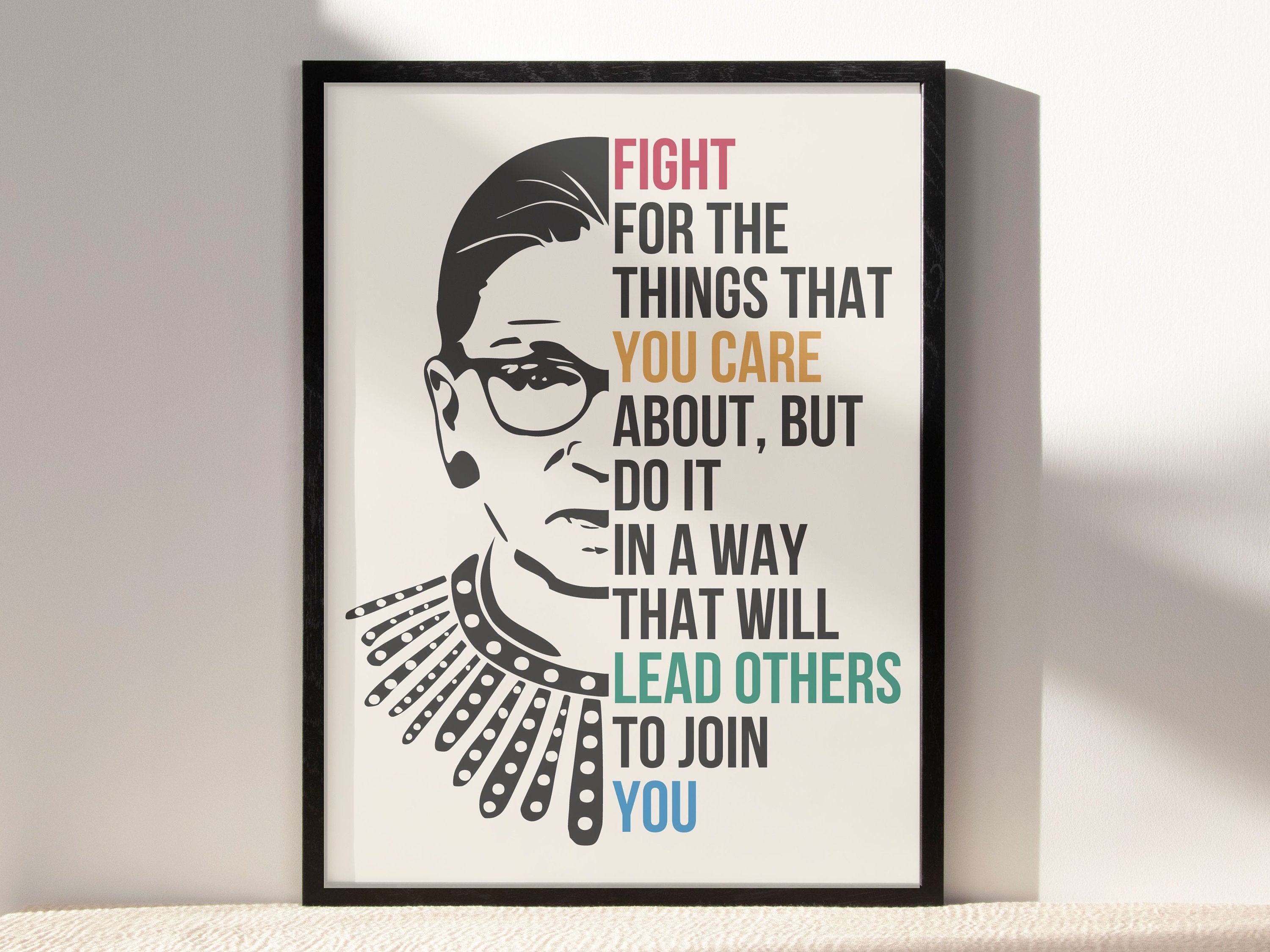 RBG Quotes Wall Art RBG Wall Art Ruth Bader Ginsburg Artwork - Etsy