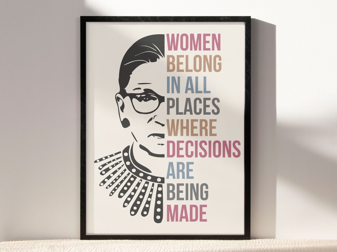 RBG Quotes Wall Art Ruth Bader Ginsburg Print RBG Wall Art - Etsy