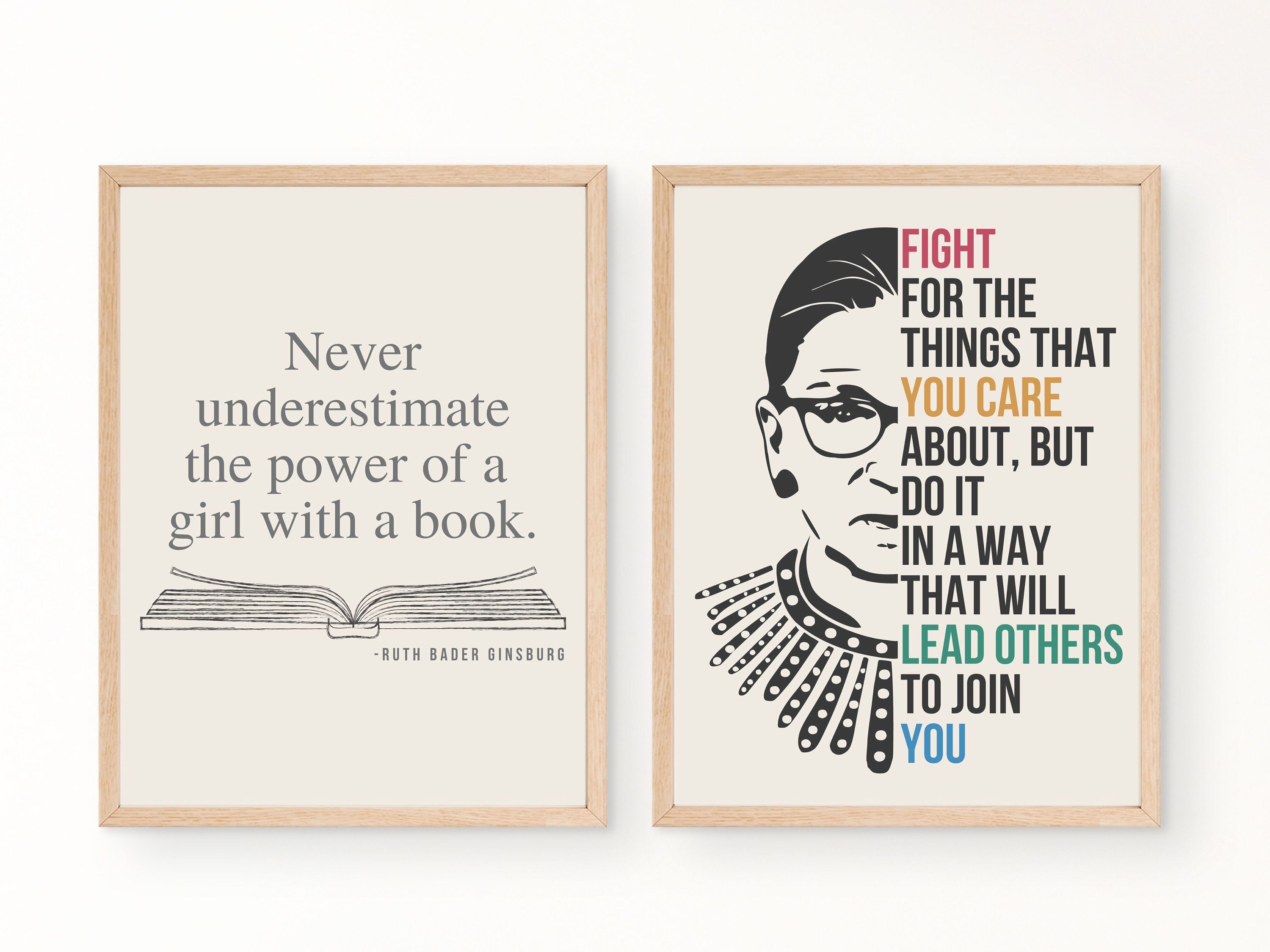 RBG Quotes Wall Art RBG Wall Art Ruth Bader Ginsburg Artwork - Etsy