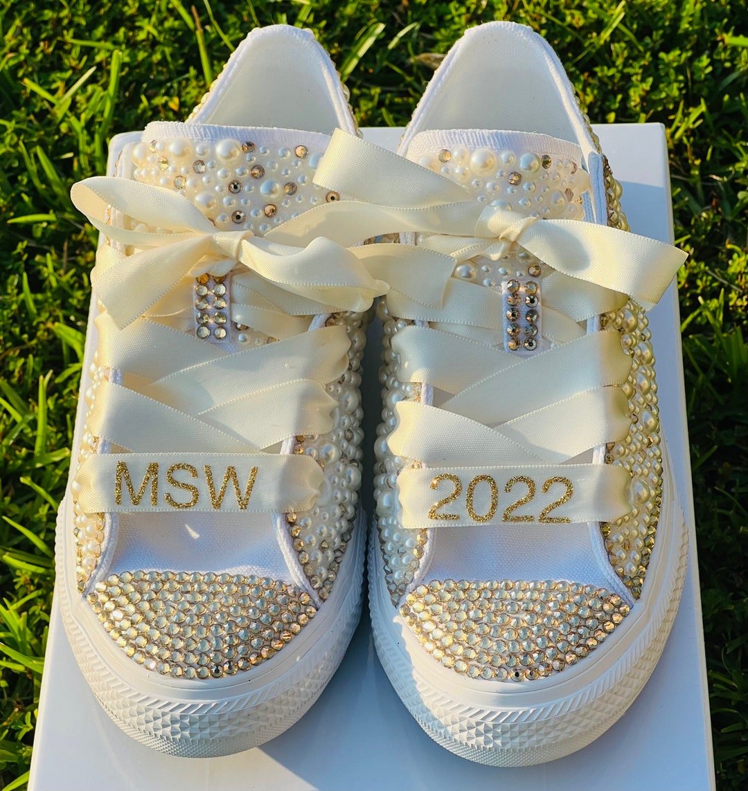 Bedazzled Graduation Converse - Etsy