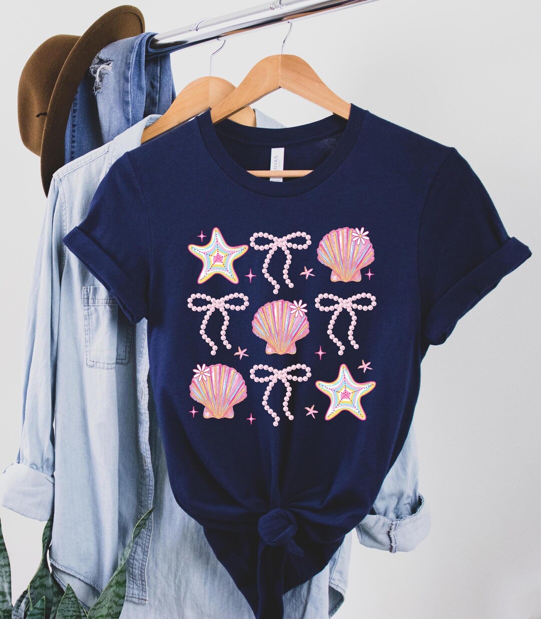 Summer Clam Coquette Shirts, Summer Vibes Pink Clam Shirts, Summer ...