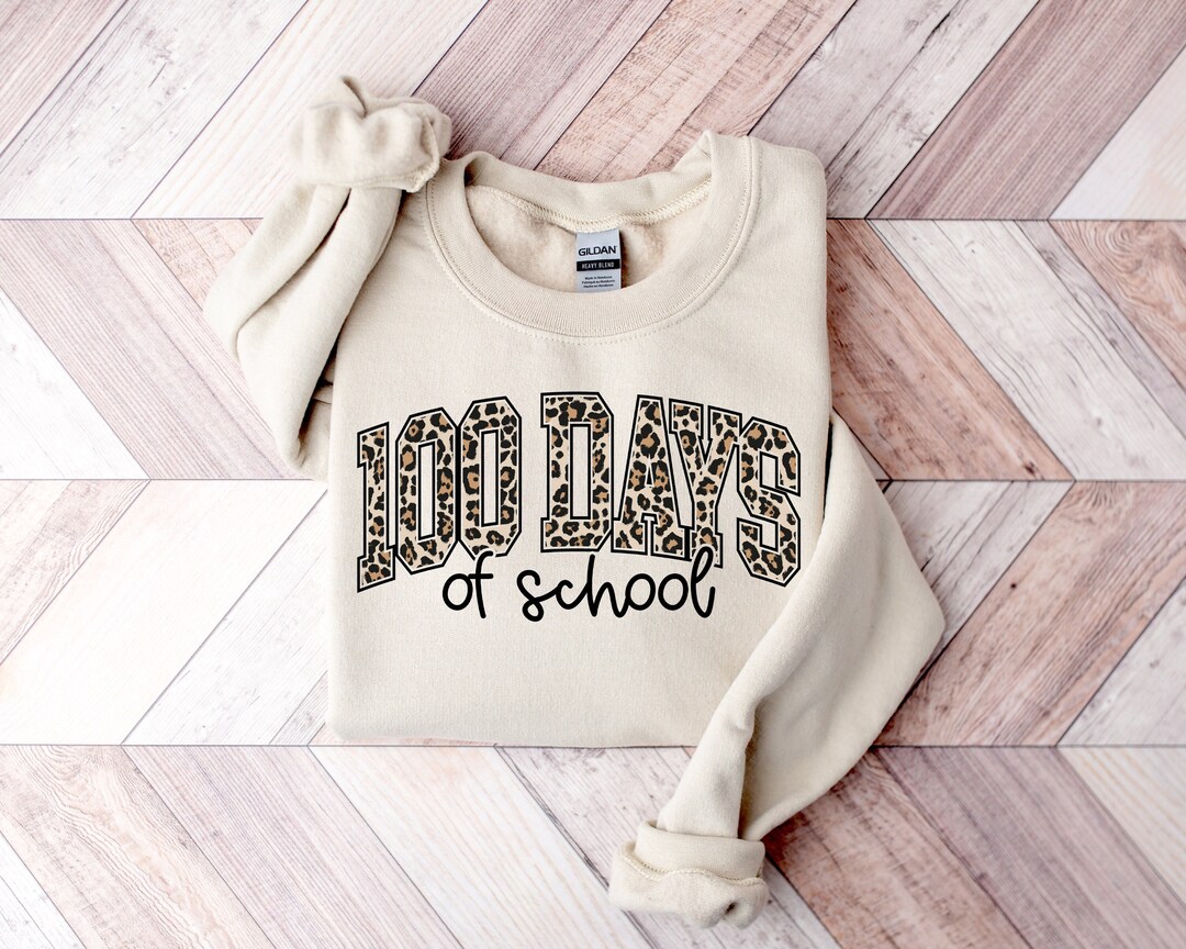 Leopard Print 100 Days of School Teacher Shirt, Teacher Shirt, Happy ...
